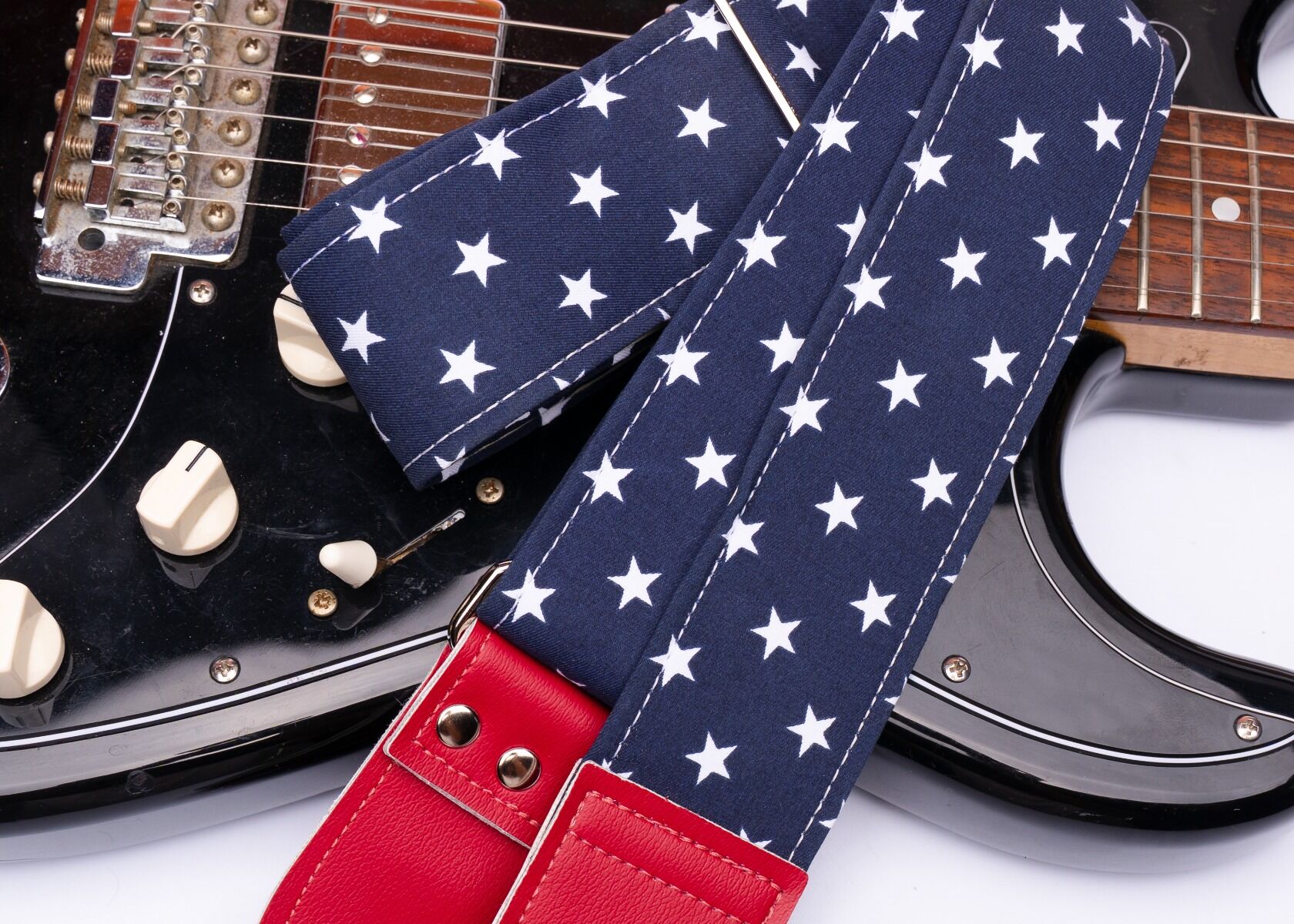 Abstract Flag Guitar Strap - The Red White and Blue - Limited Edition