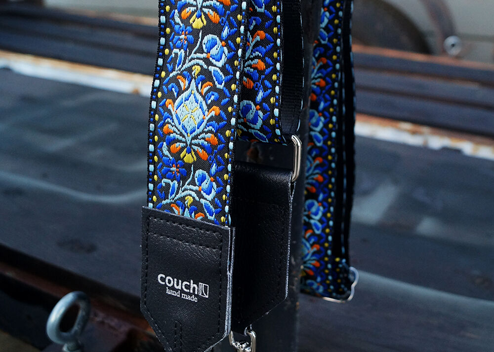 Blue Hendrix Boho Banjo Strap- Hand Made Woven Banjo Straps With Vegan ...