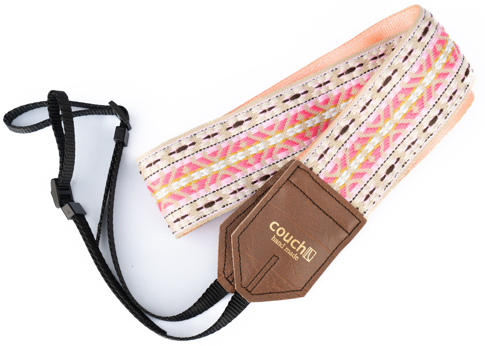 Dylan White and Pink Camera Strap