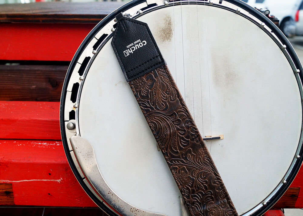 The Dark Brown Western Banjo Strap