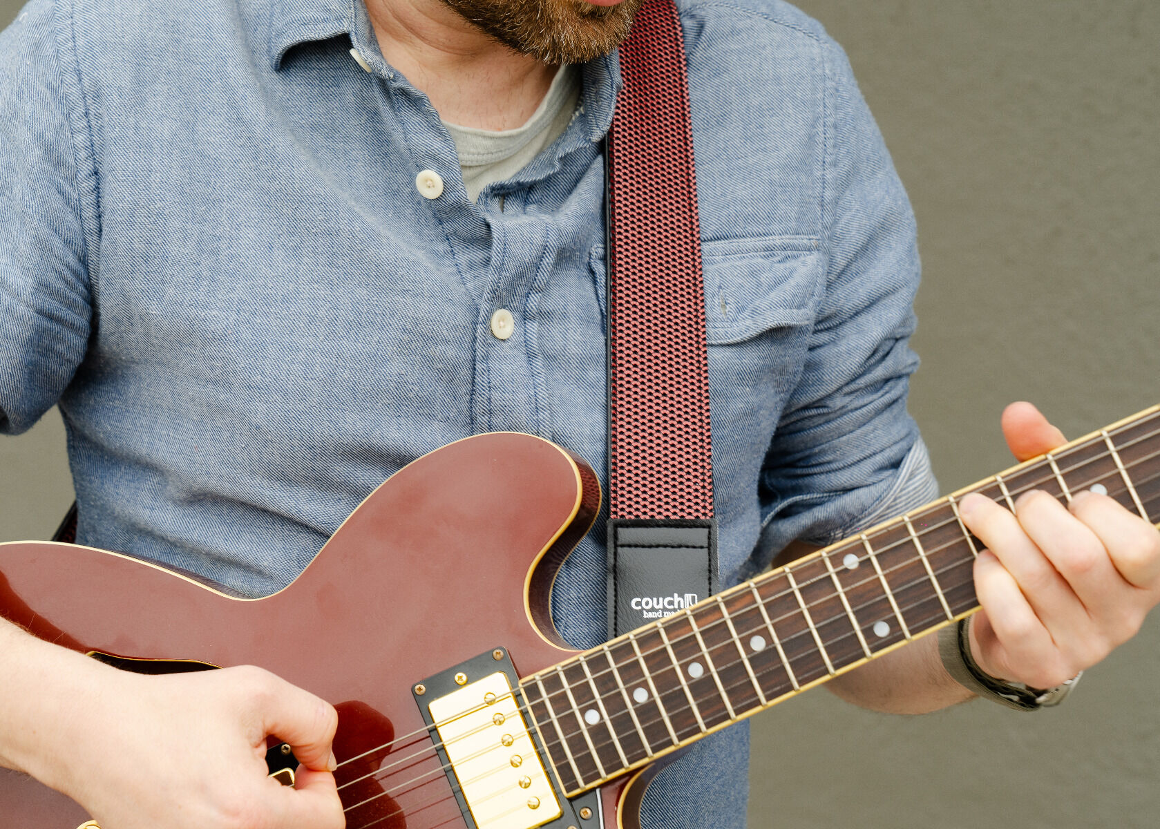 Plymouth Barracuda Dark Red Guitar Strap