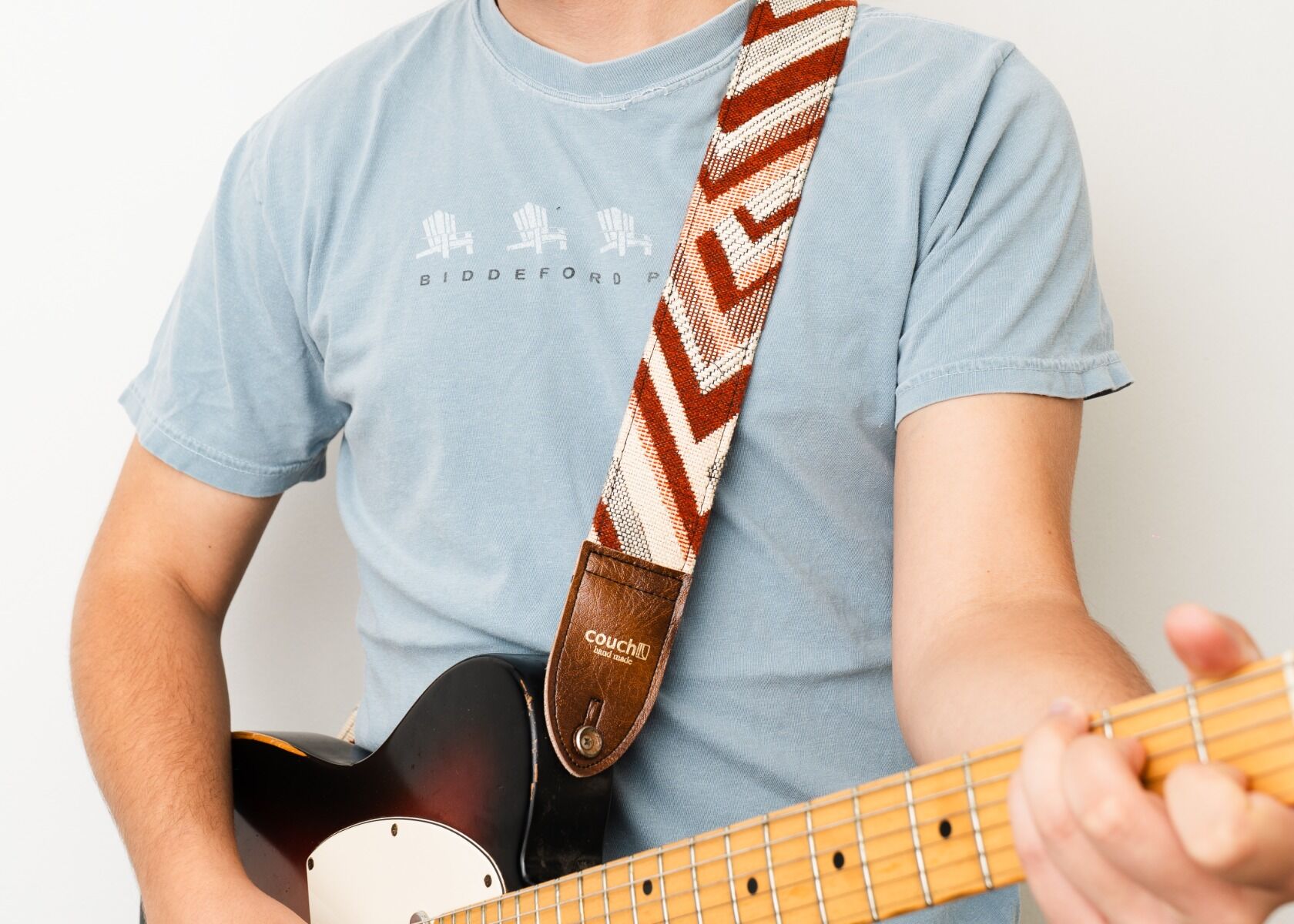 The Bendzinski Desert Psychedelic Chevron Guitar strap