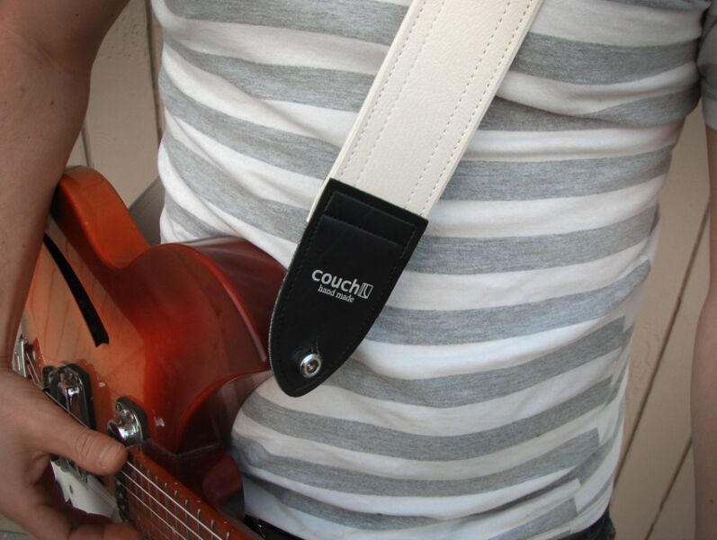 The None More White Luggage Guitar Strap