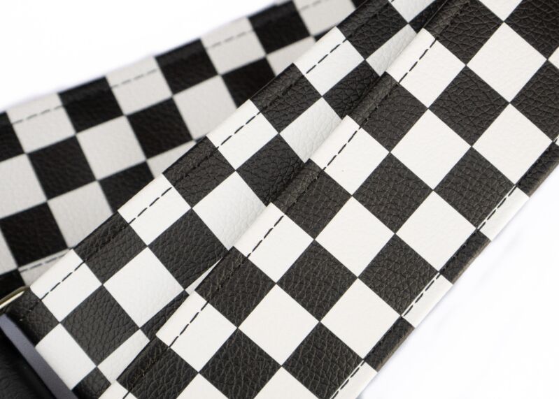 Black and White Checkers Guitar Strap